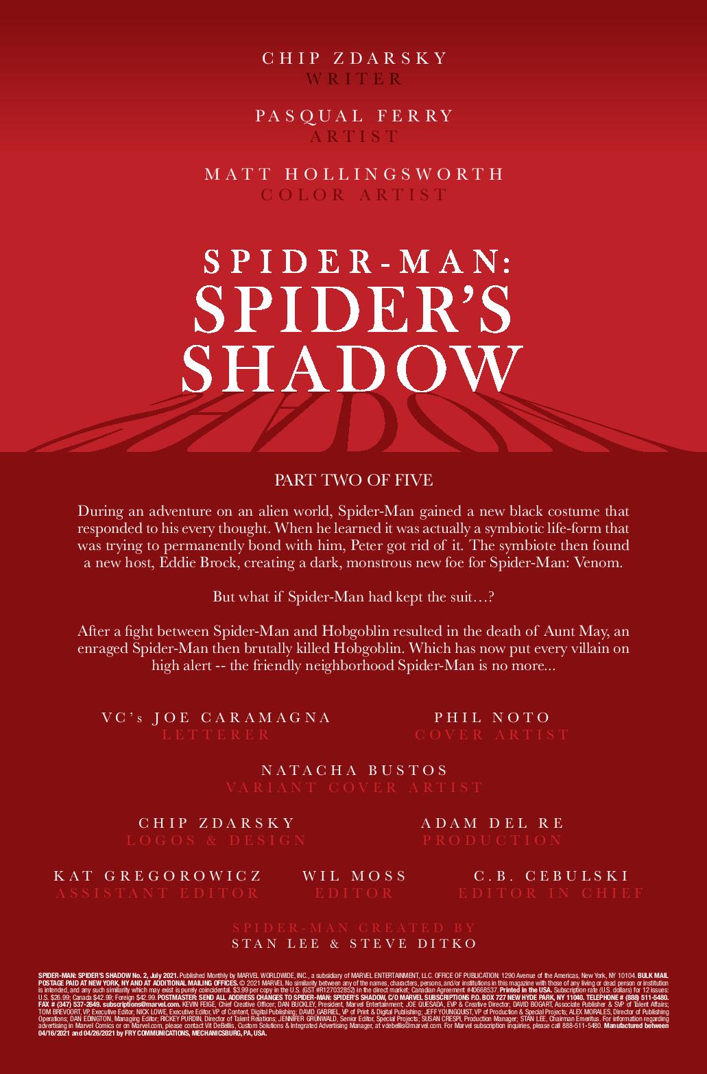 Preview: Spider-Man: Spider's Shadow #2 (of 5) - Graphic Policy
